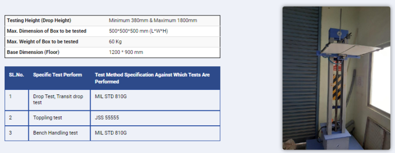 Drop and Bench Handling Testing Service in Bangalore